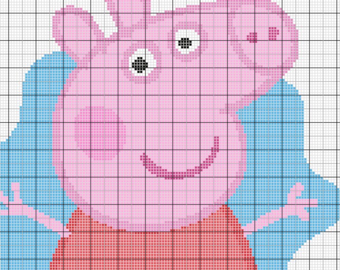 Peppa Pig Crochet Graph and Written Pattern SC Graphghan - Etsy UK