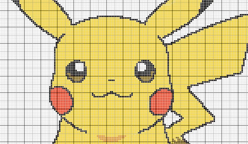 Pikachu Crochet Graph and Written Pattern SC Graphghan - Etsy