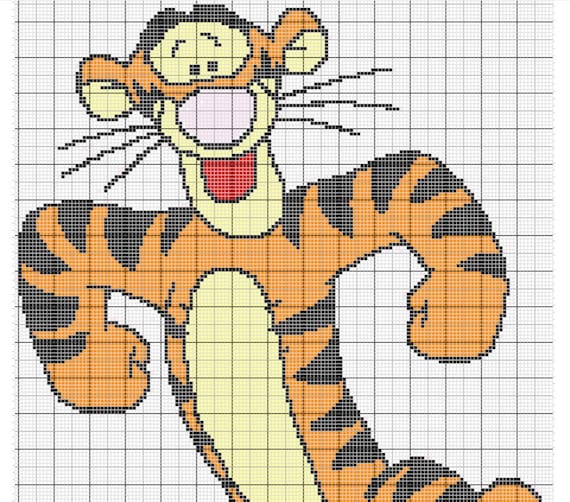 Tigger Crochet Graph and Written Pattern SC Graphghan - Etsy