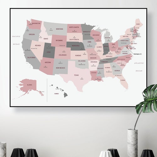 Printable United States Map Digital Download Us Map Us - Etsy