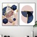 Blush Navy Gold Set of 2 Printable Abstract Digital Download | Etsy