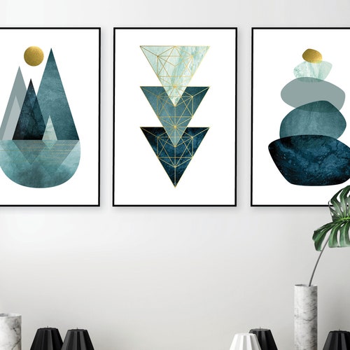 Set of 3 Downloadable Geometric Prints Printable Geometric - Etsy