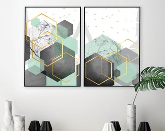 Mint Green Wall Art | Etsy