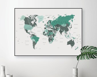 A0 World Map Poster - Etsy UK