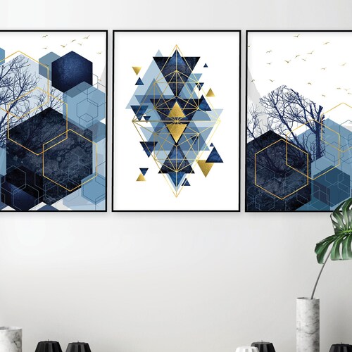 Set of 3 Downloadable Geometric Prints Printable Geometric - Etsy