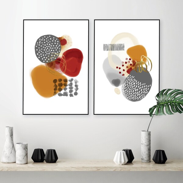 Living Room Ochre Posters - Etsy