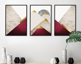 Burgundy Wall Art | Etsy