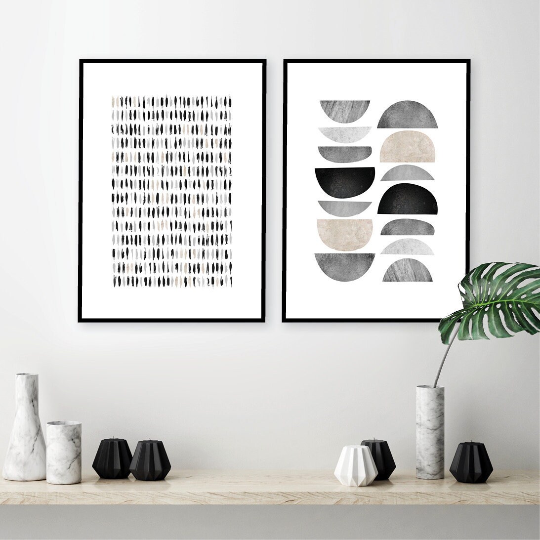 Downloadable set of 2 scandinavian prints Printable mid | Etsy