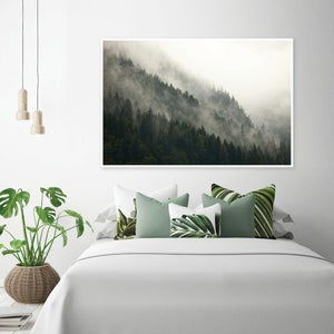 Digital Download of Scandinavian Misty Forest Mountainside Printable ...