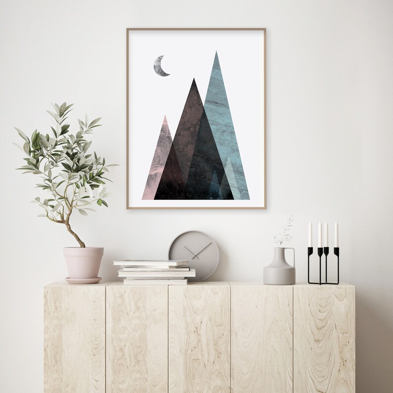 Scandinavian Minimalist Mountain Art Printable Poster Digital - Etsy