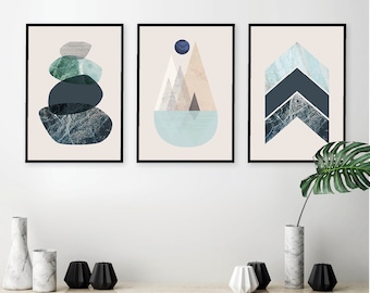 Set of 3 Prints Scandinavian Print Minimalist Poster | Etsy