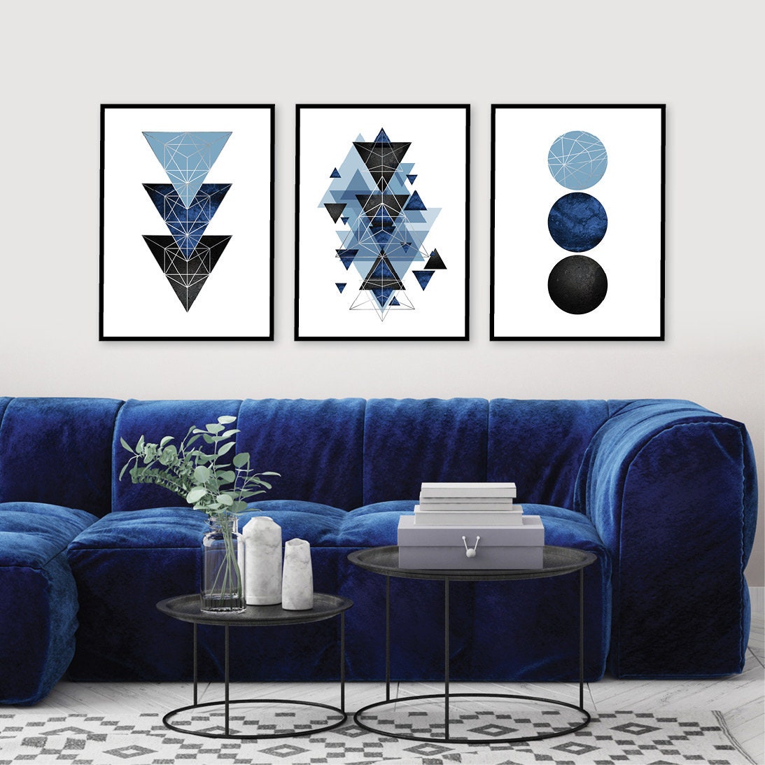 Set of 3 Downloadable Geometric Prints Printable Geometric Matching ...