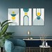 Printable Modern Mid Century Set of 3 Teal Yellow - Etsy