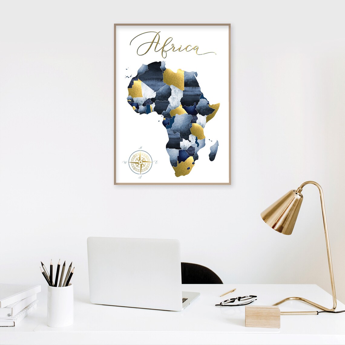 Downloadable print of Africa map Printable wall map Africa | Etsy