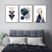 Set of 3 Printable Blush Pink Navy Blue Gold Posters, Living Room Art ...