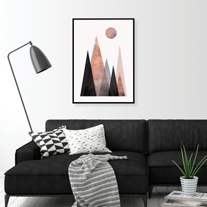 Mountain Print, Scandi Mountains, Minimalist Poster, Scandinavian Print ...
