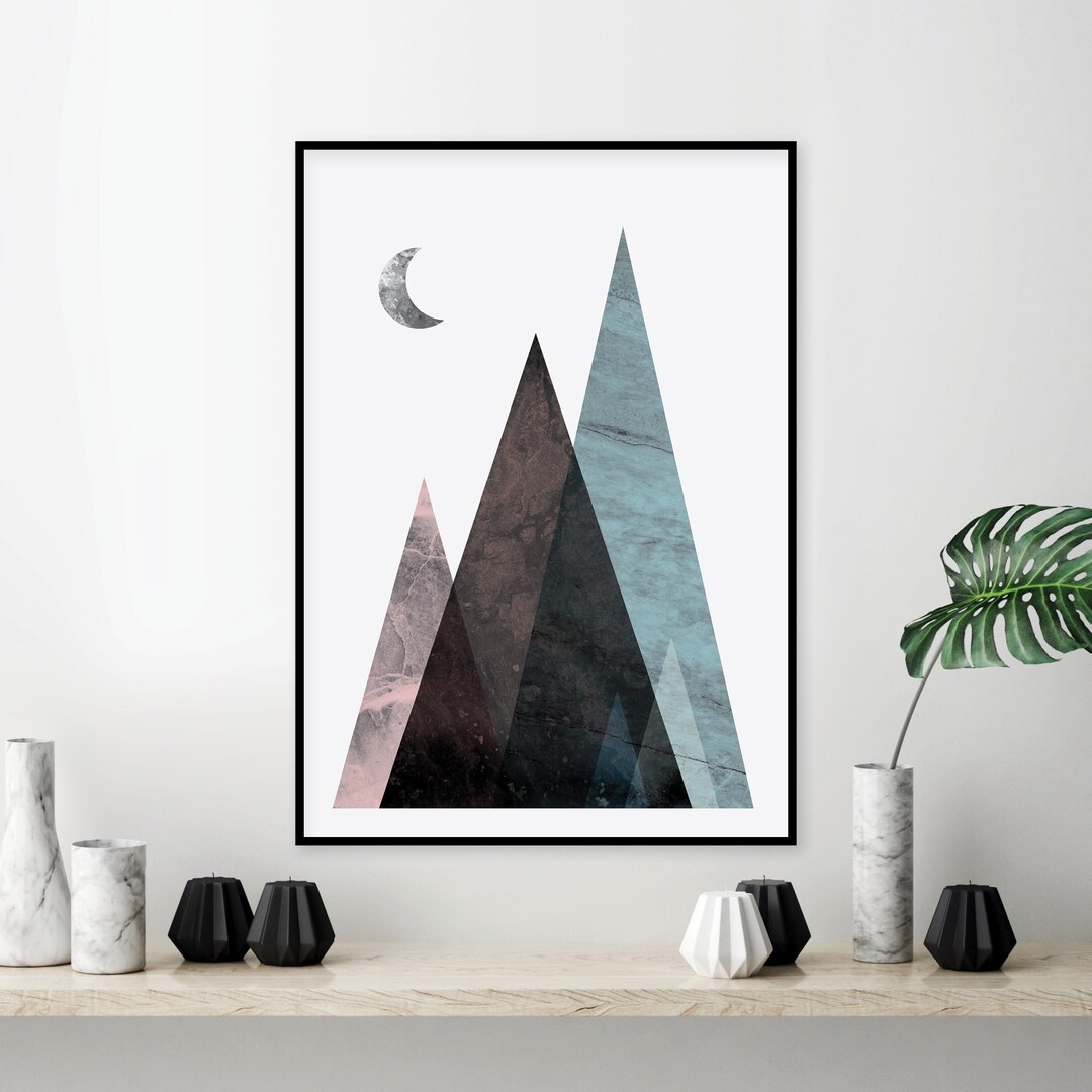 Scandinavian Minimalist Mountain Art Printable Poster Digital Download ...