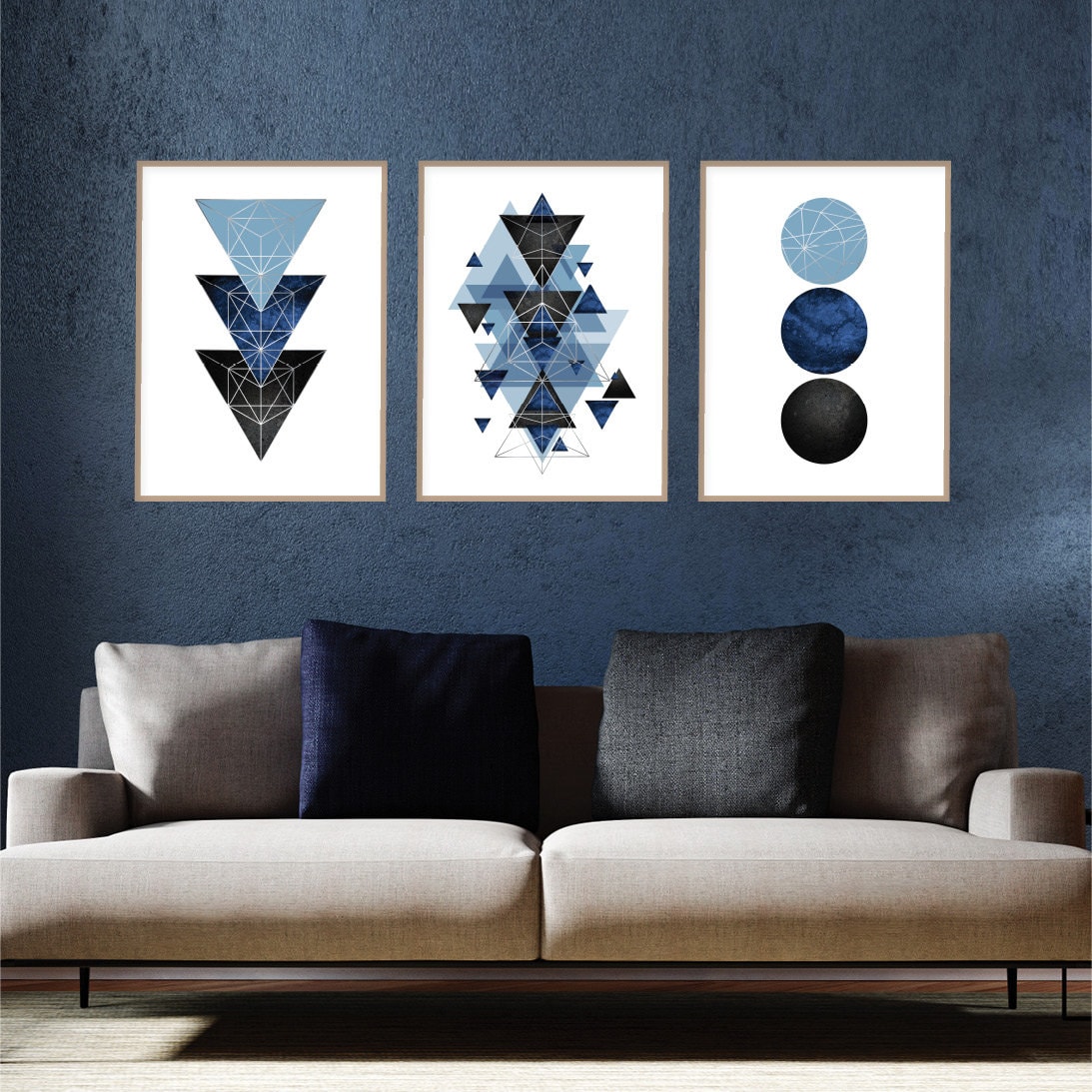 Set of 3 Downloadable Geometric Prints Printable Geometric Matching ...