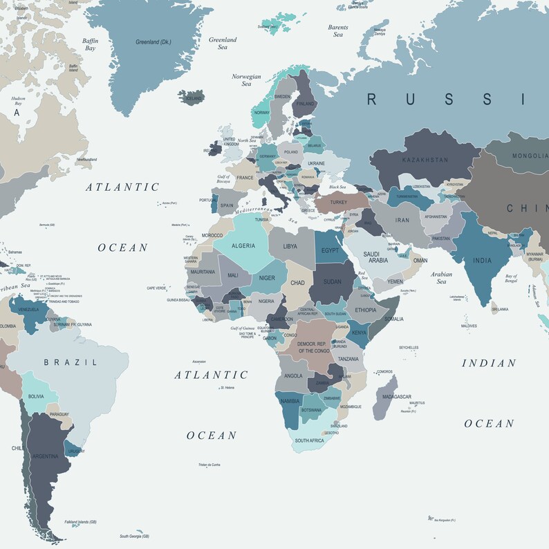 Printable Map Neutral Tones World Map US Map Matching Maps - Etsy Australia