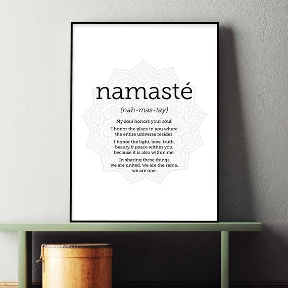 Printable Namaste Poster in Black and White Meaning of Namaste - Etsy ...