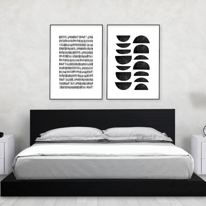 Printable Set of 2 Minimalist Posters Black and White - Etsy