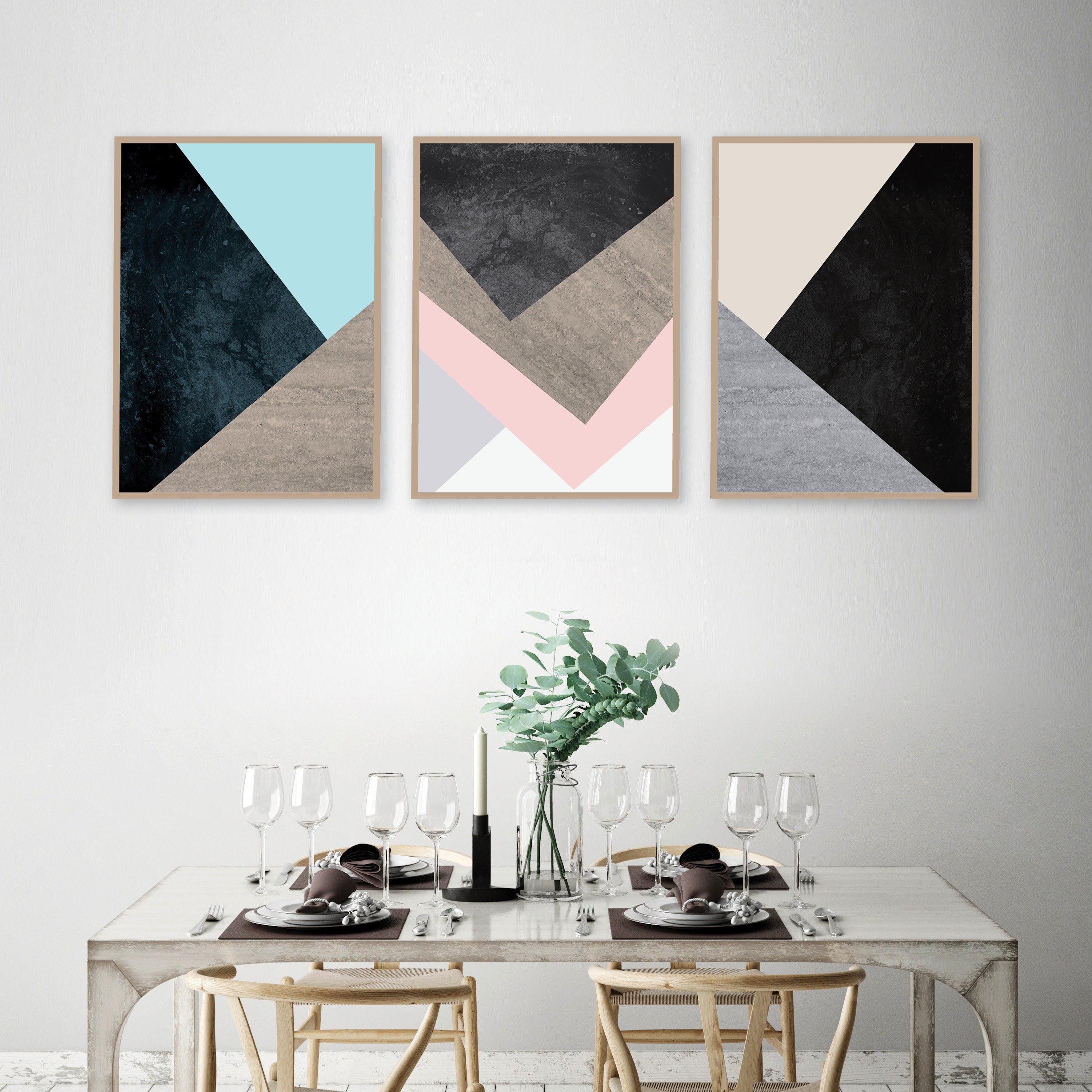Set of 3 Prints Scandinavian Print Minimalist Poster | Etsy