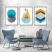 Set of 3 Brightly Colored Geometric Modern Printable Posters Digital ...