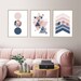 Printable Art Blush Navy Set of 3 Geometric Navy Blush - Etsy