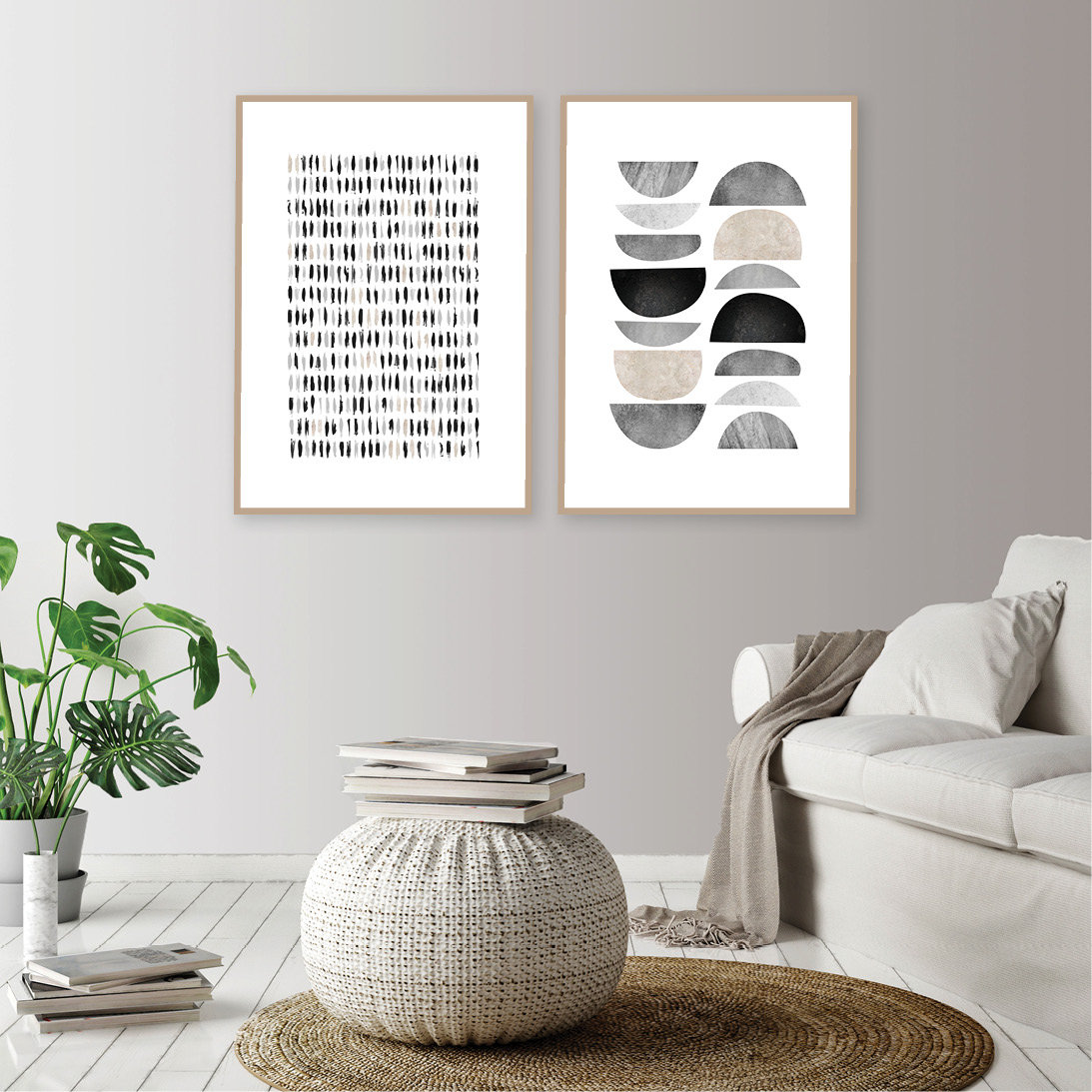 Downloadable set of 2 scandinavian prints Printable mid | Etsy