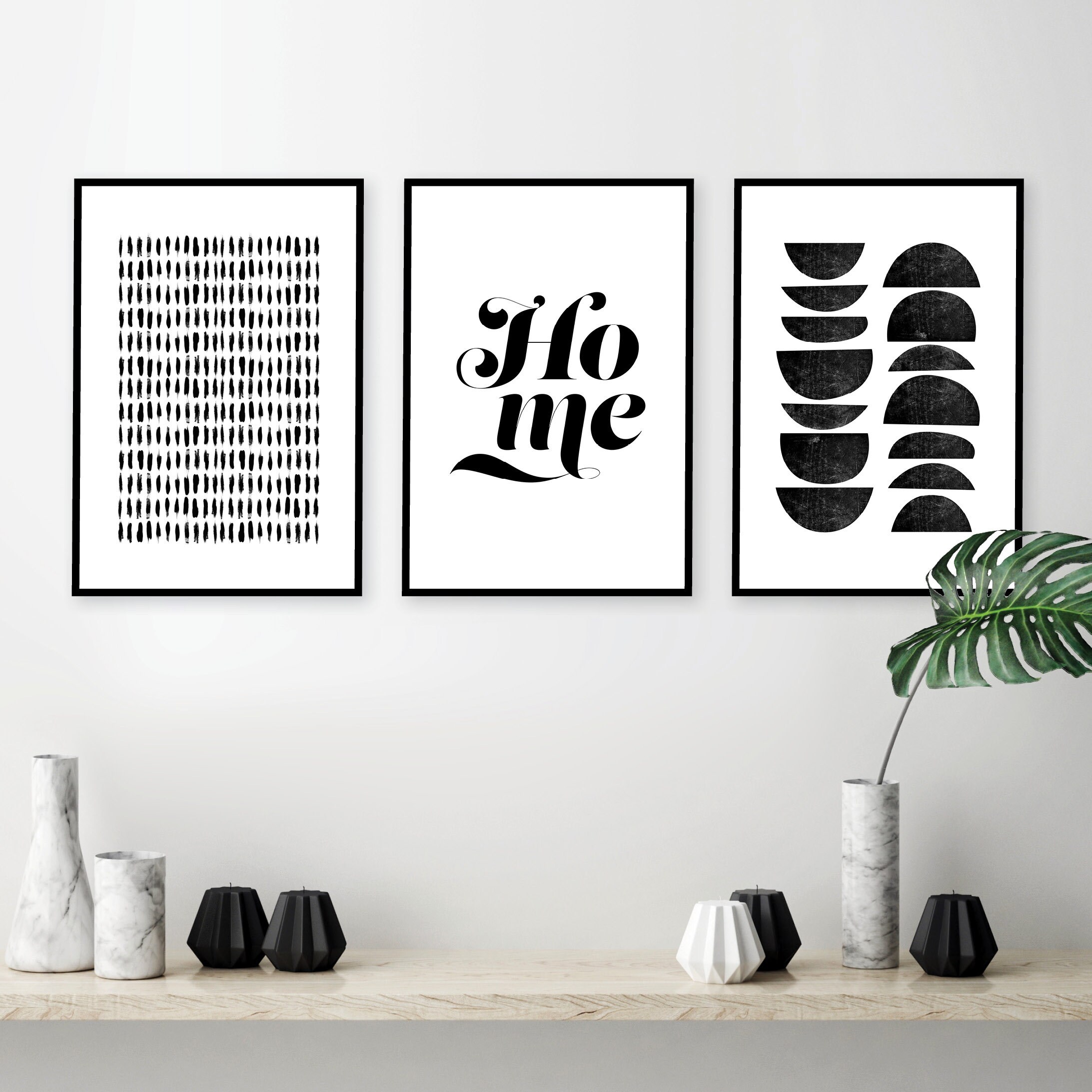 Black and White Minimalist Poster Black and White Art Set | Etsy