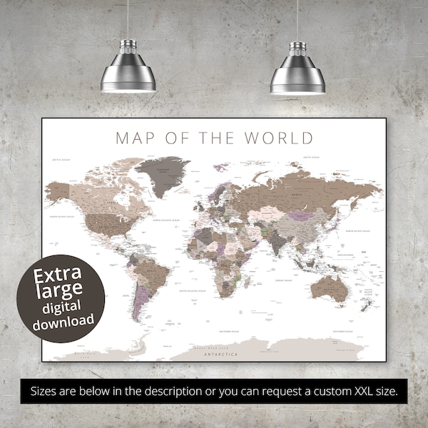 Printable World Map[ - Etsy