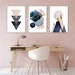 Set of 3 Printable Blush Pink Navy Blue Gold Posters Living - Etsy