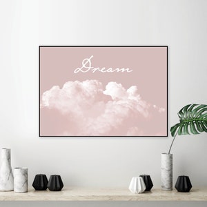 Downloadable Blush Pink Dream Poster Printable Art Print Scandinavian ...