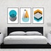 Set of 3 Brightly Colored Geometric Modern Printable Posters Digital ...