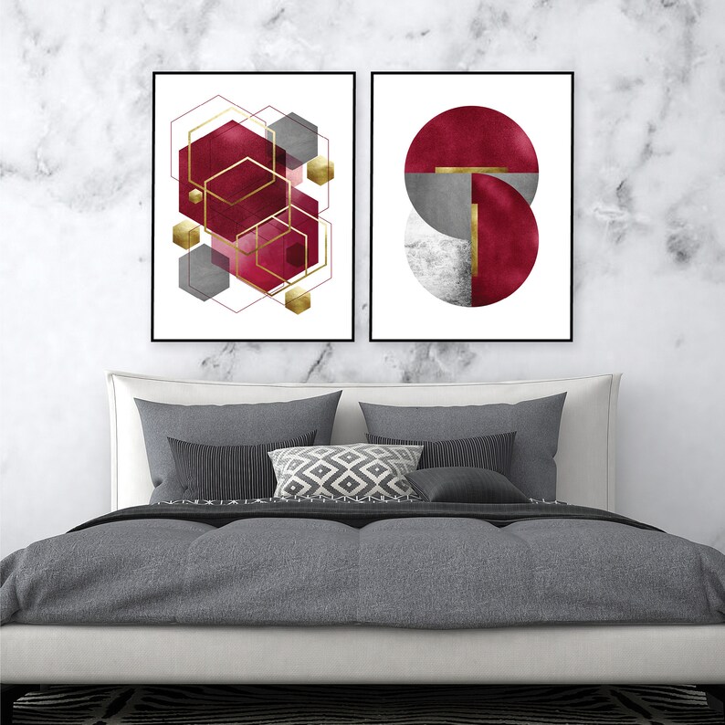 Downloadable Print Geometric Set of 2 Matching Prints - Etsy