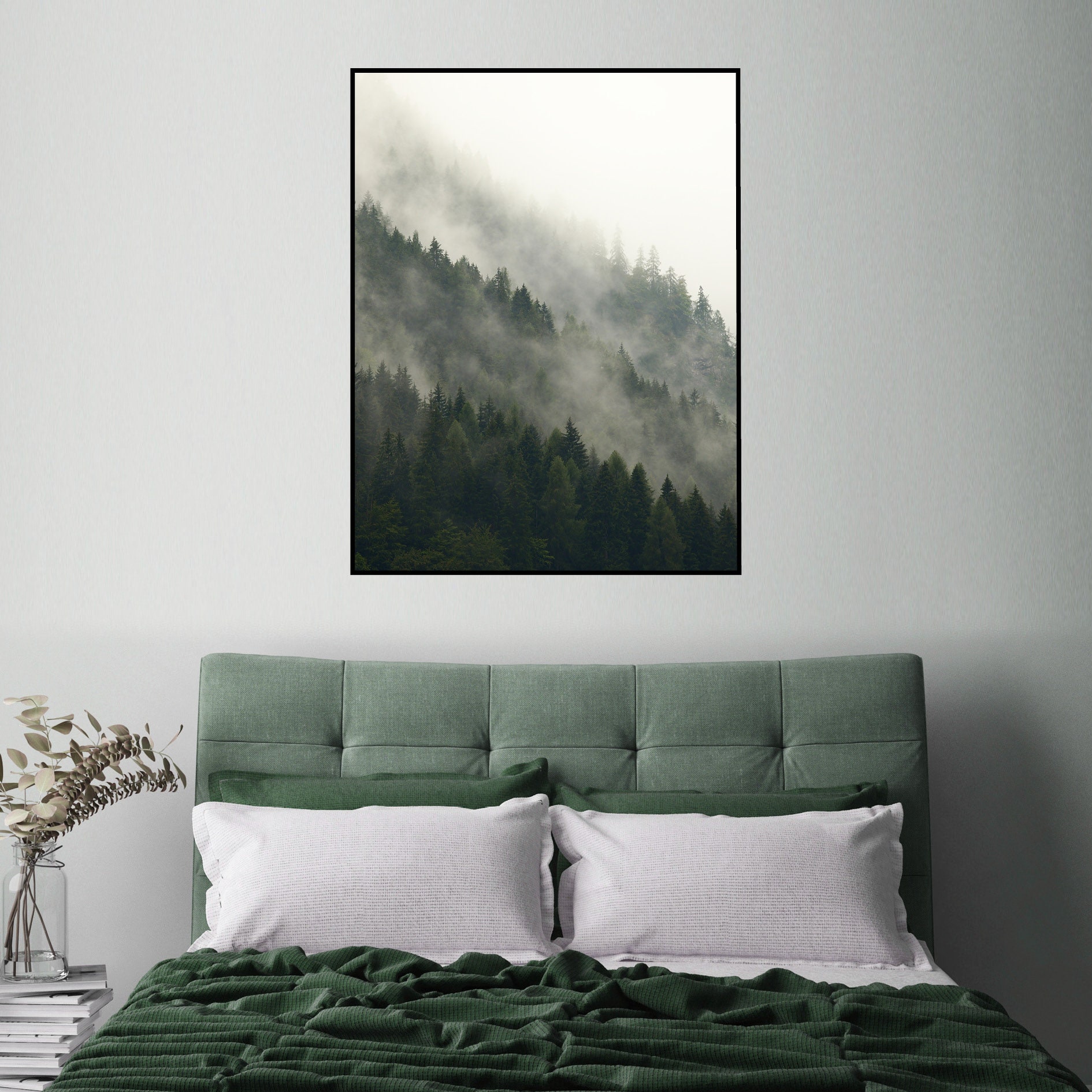 Downloadable Misty Forest Print Scandinavian Modern Photography Poster ...