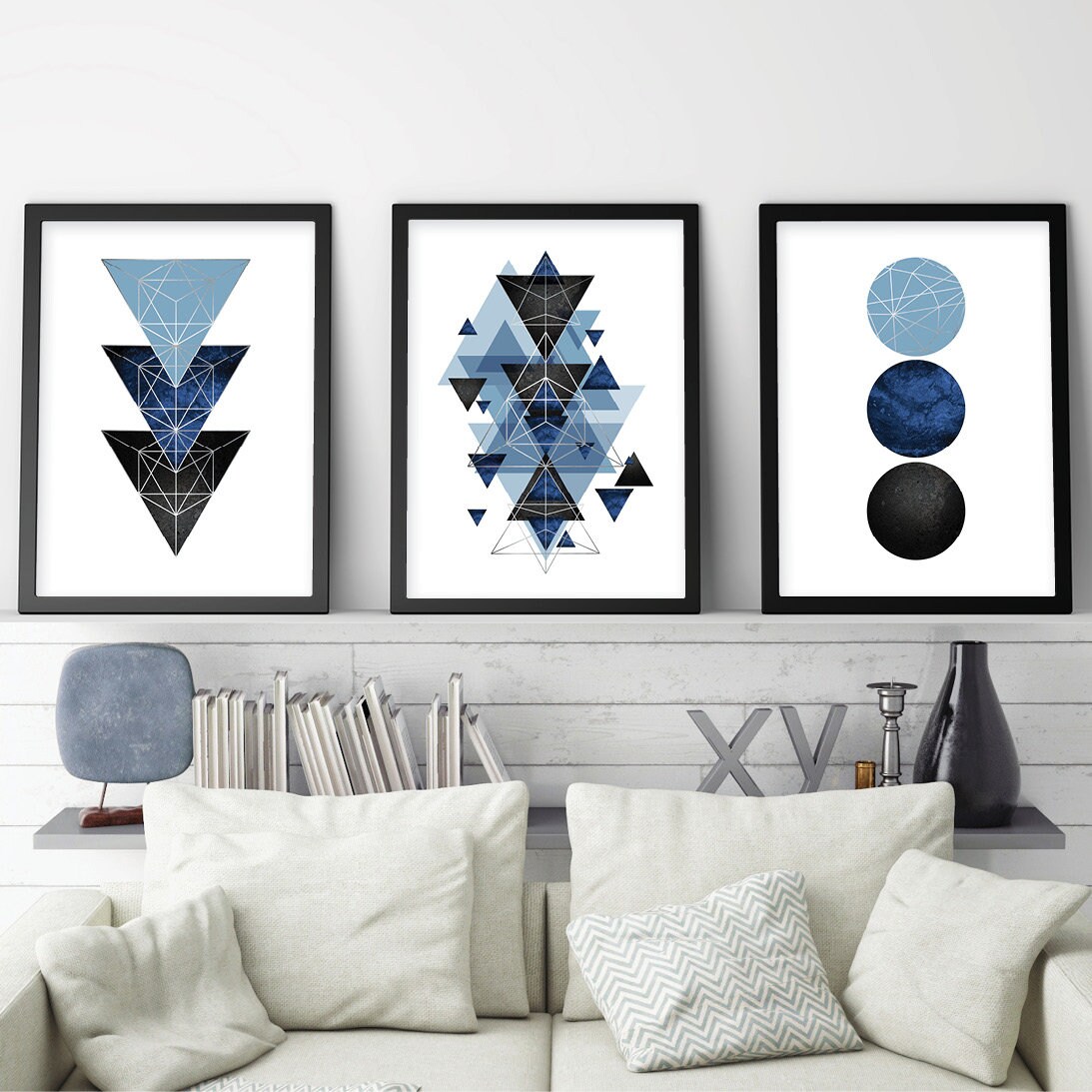 Set of 3 Downloadable Geometric Prints Printable Geometric Matching ...