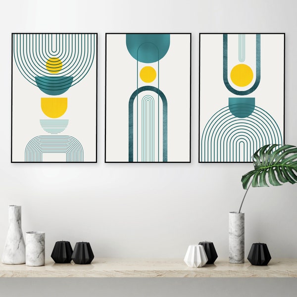 Teal and Mustard - Etsy