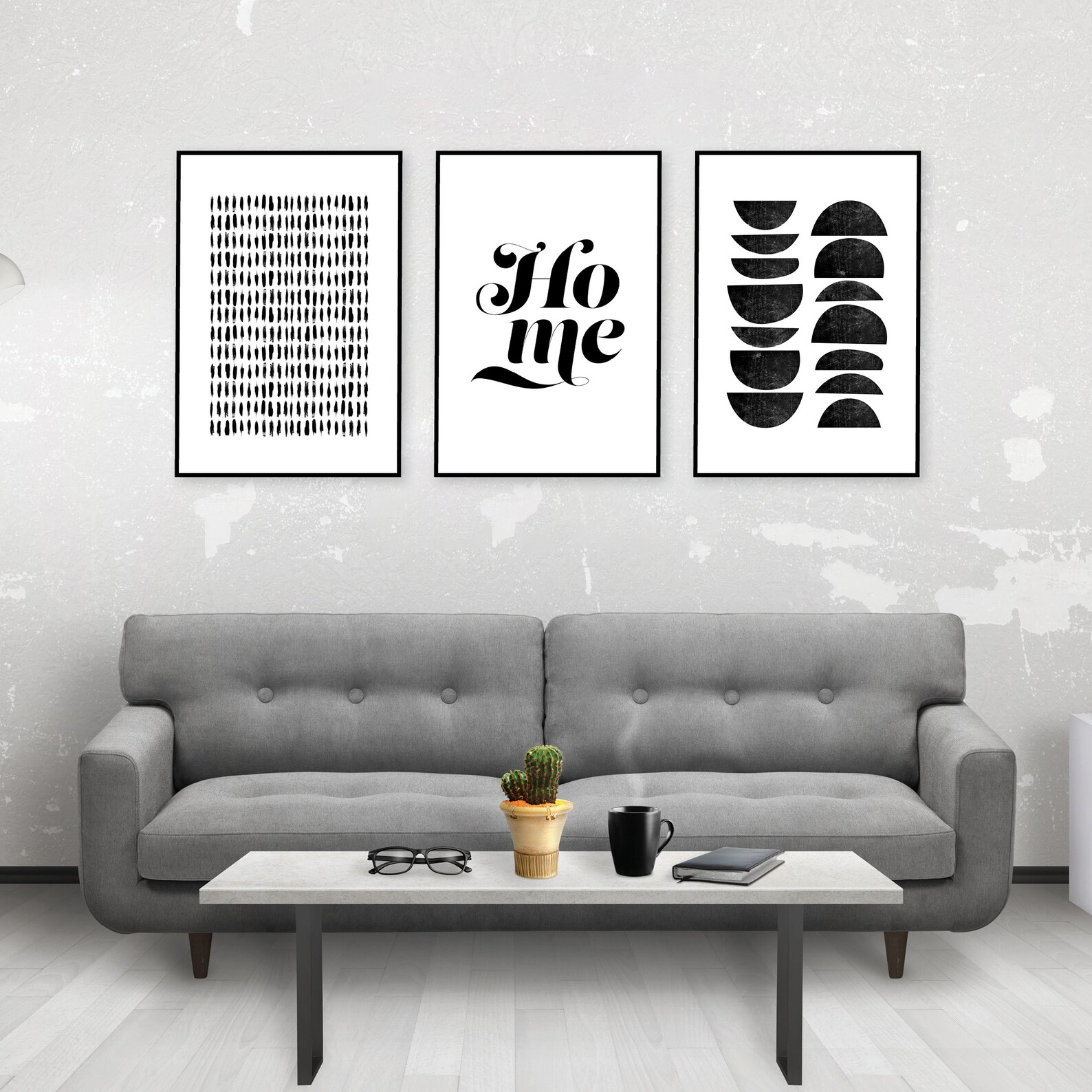 Black and White Minimalist Poster Black and White Art Set | Etsy