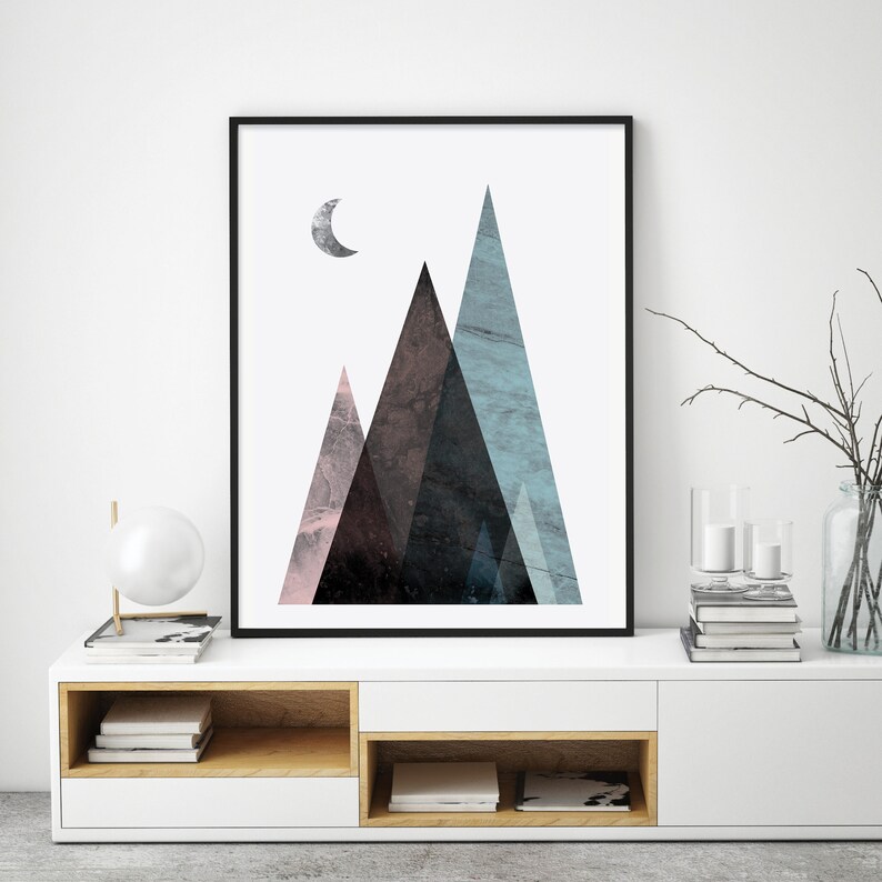 Scandinavian Minimalist Mountain Art Printable Poster Digital - Etsy