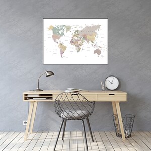 Small World Map Printable Poster Warm Neutral Colors - Etsy Australia