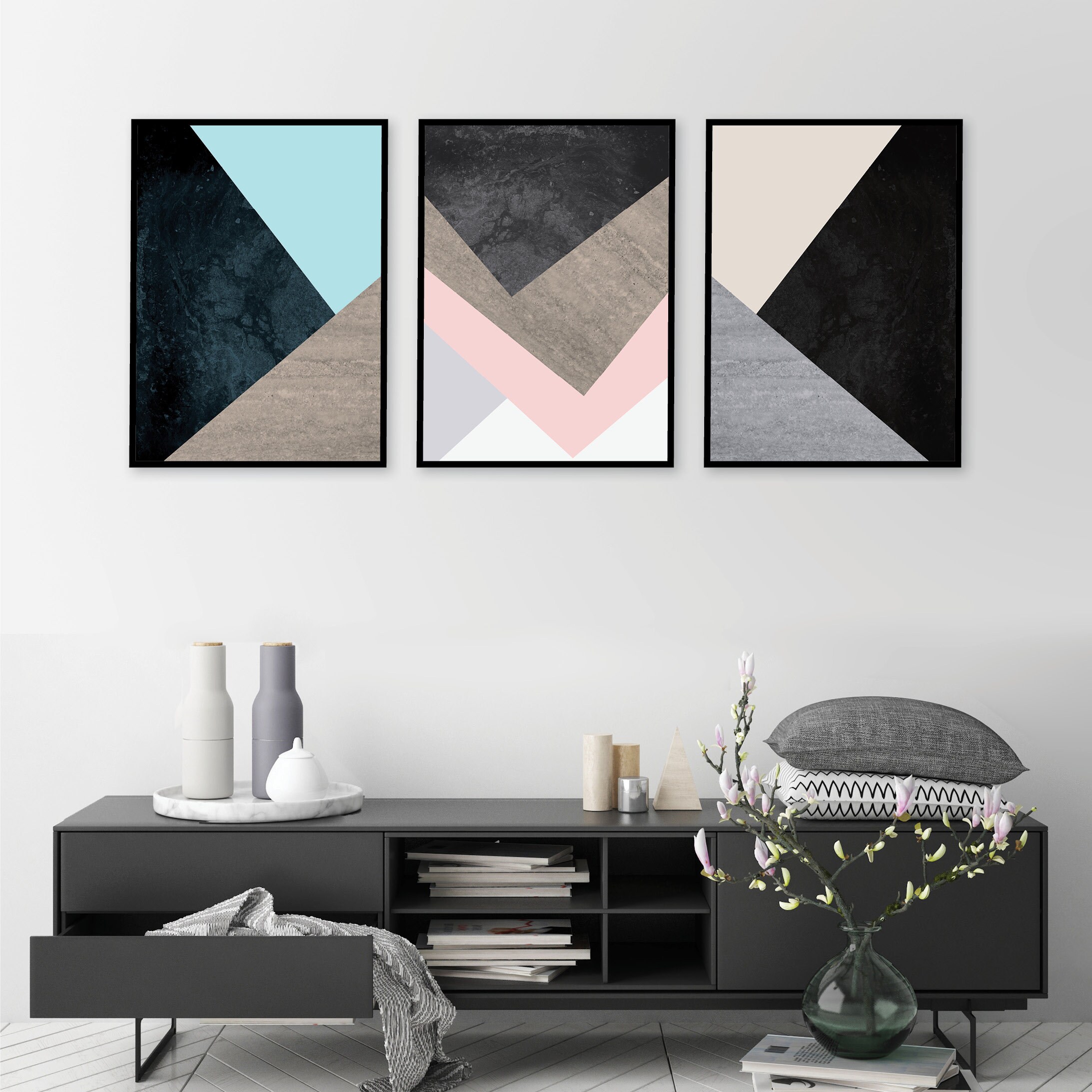 Set of 3 Prints Scandinavian Print Minimalist Poster | Etsy