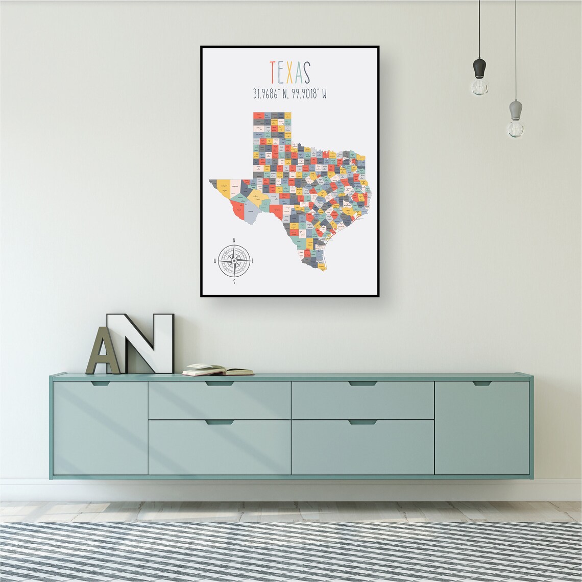 Printable Texas State Map, Downloadable Texas Wall Map With Cities ...