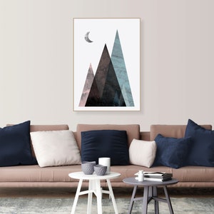 Scandinavian Minimalist Mountain Art Printable Poster Digital Download ...