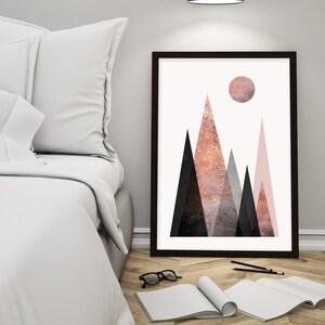 Mountain Print, Scandi Mountains, Minimalist Poster, Scandinavian Print ...