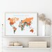 Wanderlust World Map Printable Burnt Orange Teal Map of the - Etsy