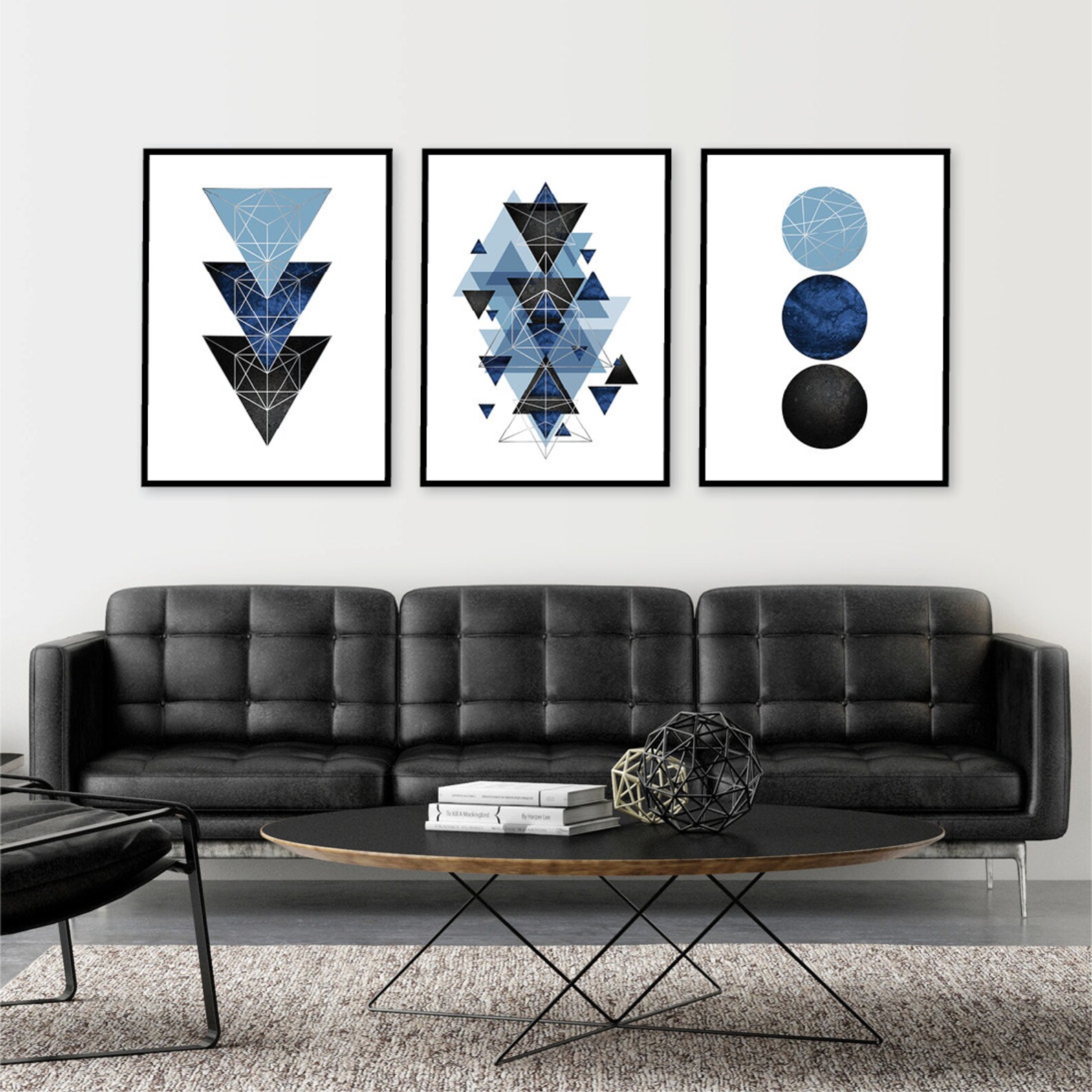 Set of 3 Downloadable Geometric Prints Printable Geometric Matching ...