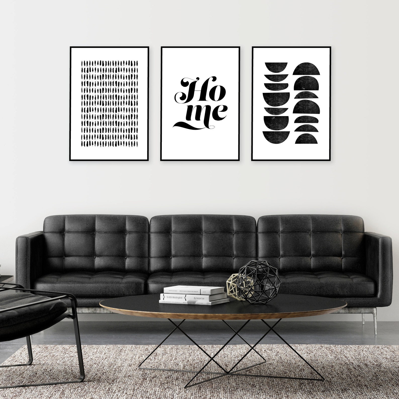 Black and White Minimalist Poster Black and White Art Set - Etsy