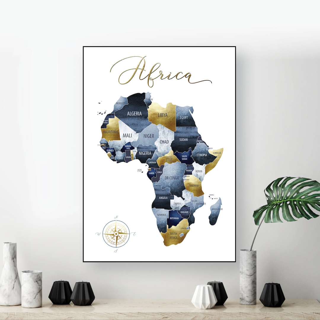 Downloadable Print of Africa Map, Printable Wall Map Africa, Large ...