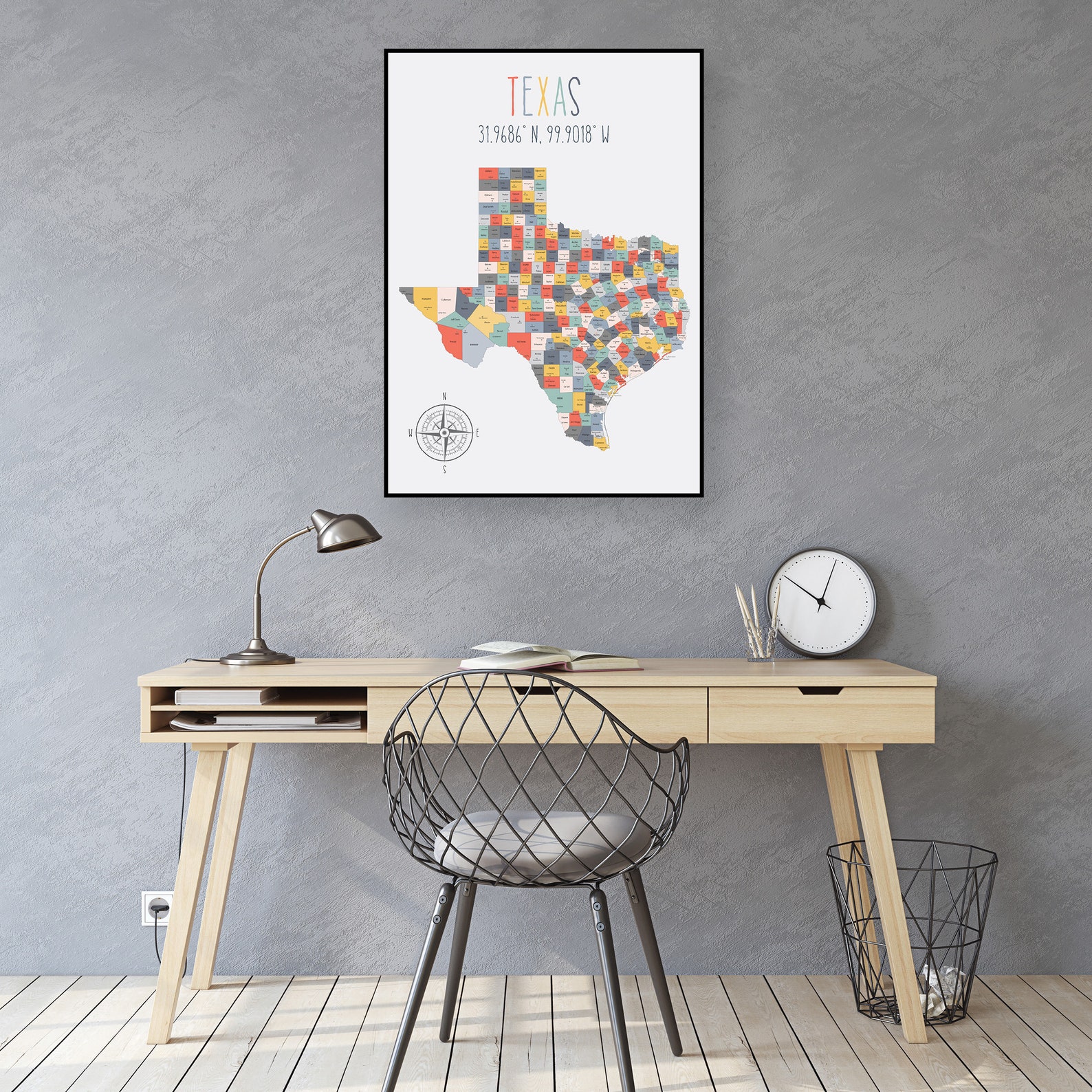 Printable Texas State Map Downloadable Texas Wall Map With - Etsy Australia
